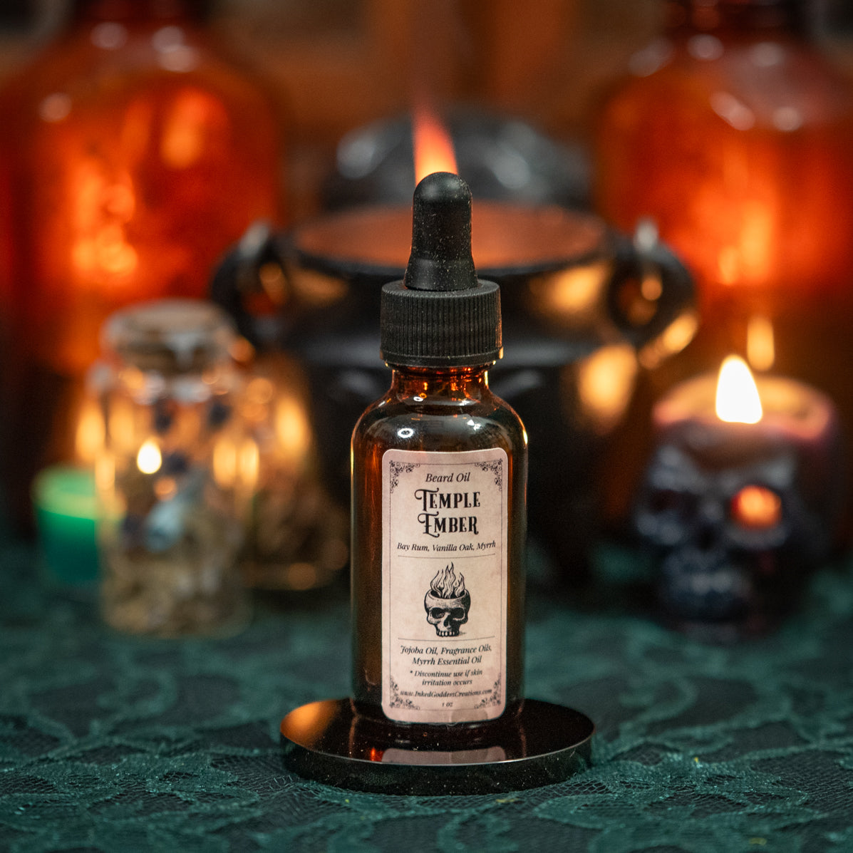 Temple Ember Beard Oil for Dark Mystical Energy – Inked Goddess Creations