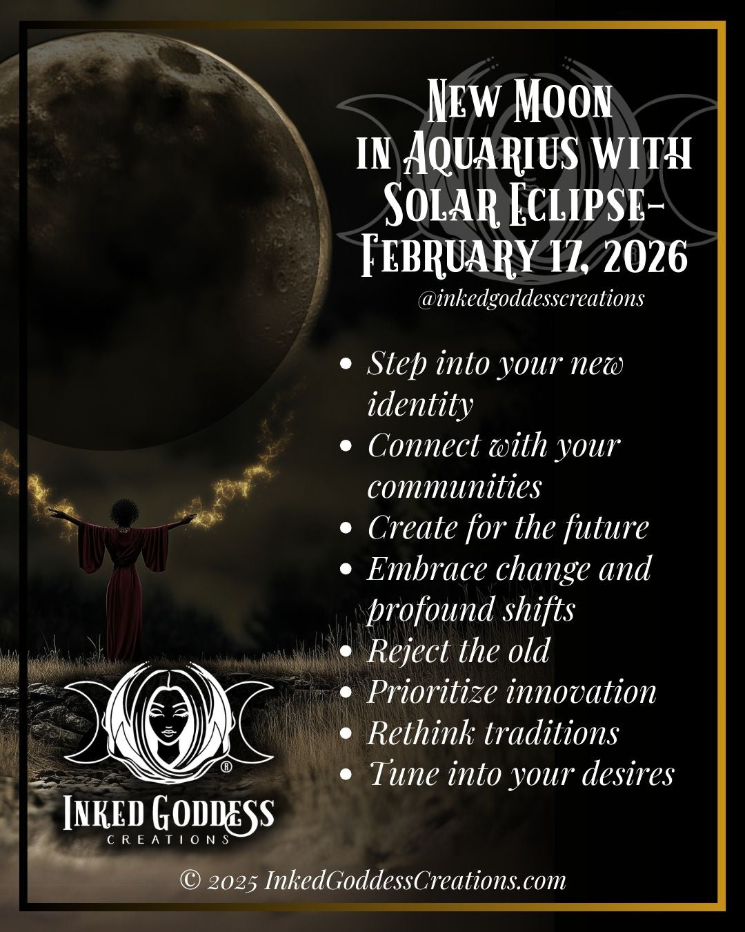 New Moon in Aquarius with Solar Eclipse – February 17, 2026 – Inked ...
