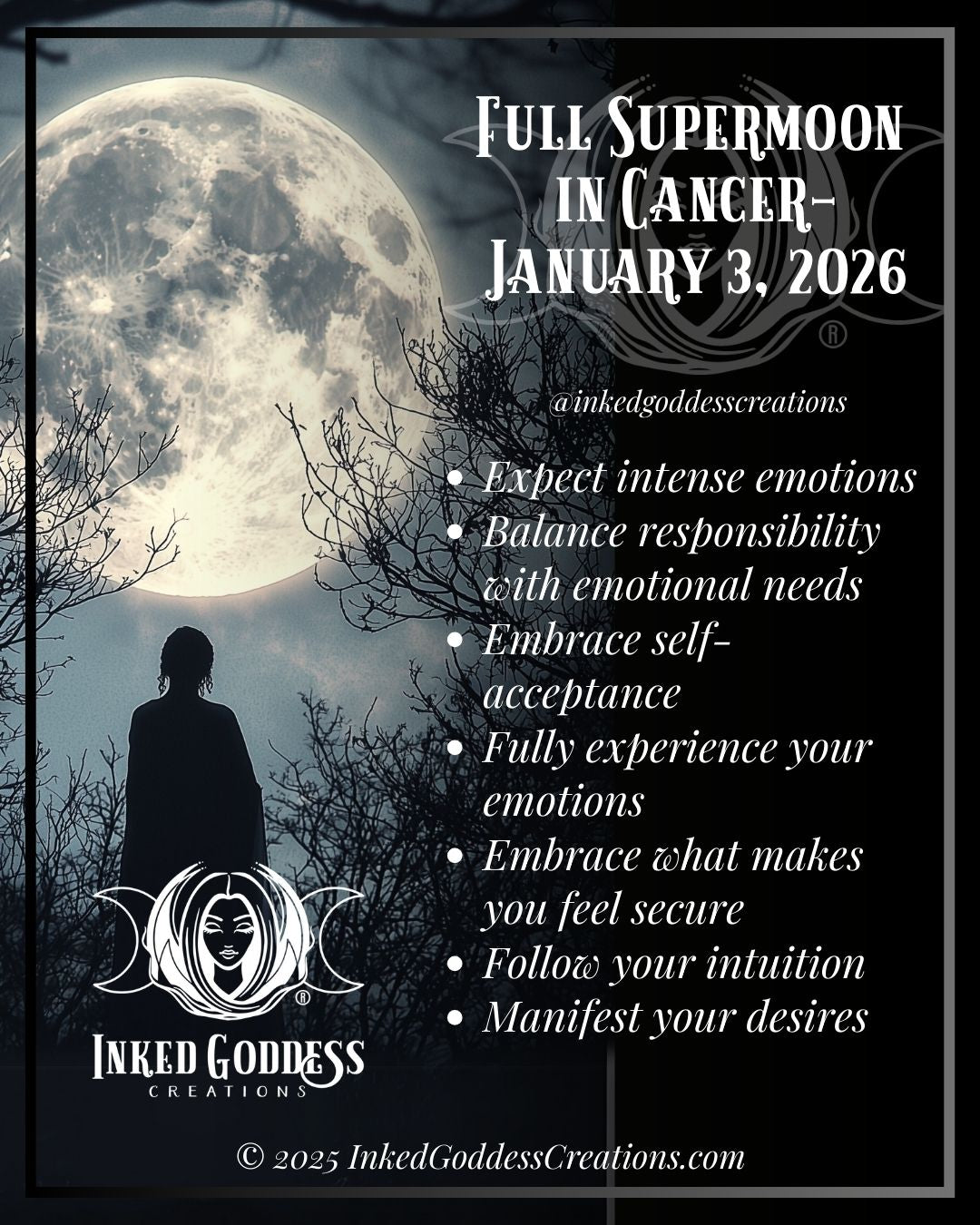 Full Supermoon in Cancer – January 3, 2026 – Inked Goddess Creations