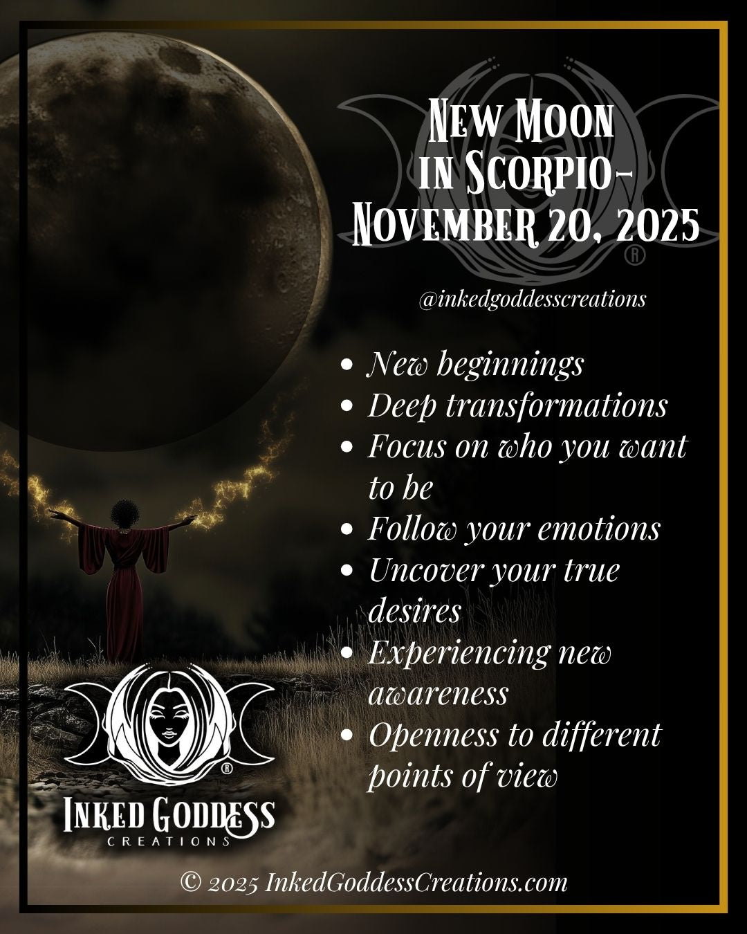 New Moon in Scorpio – November 20, 2025 – Inked Goddess Creations
