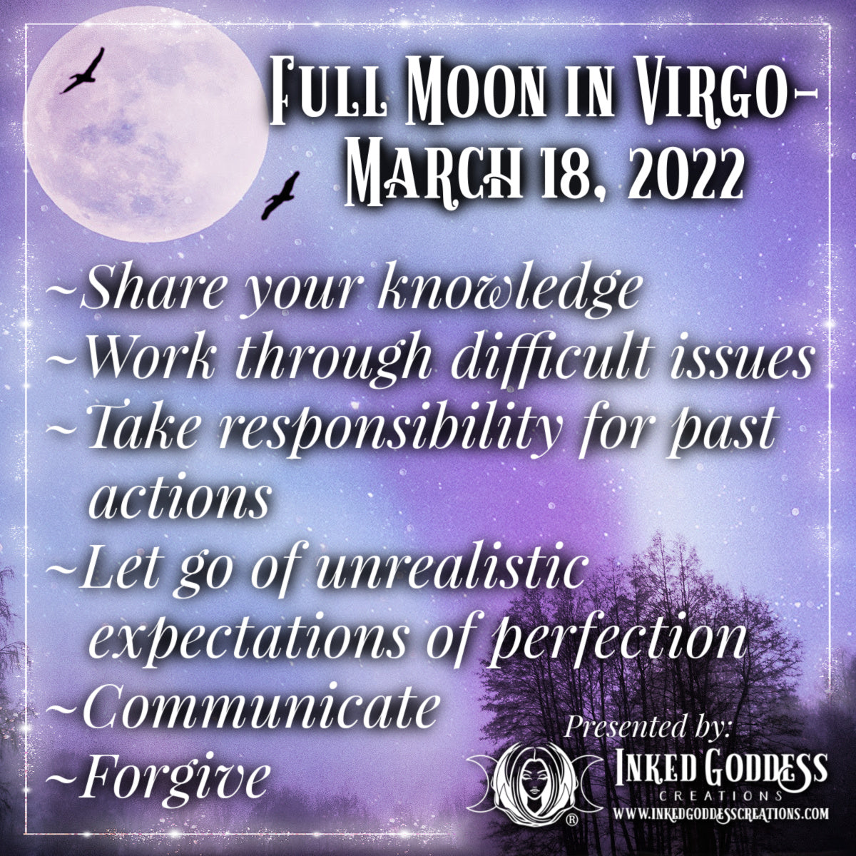 Full Moon in Virgo- March 18, 2022 – Inked Goddess Creations