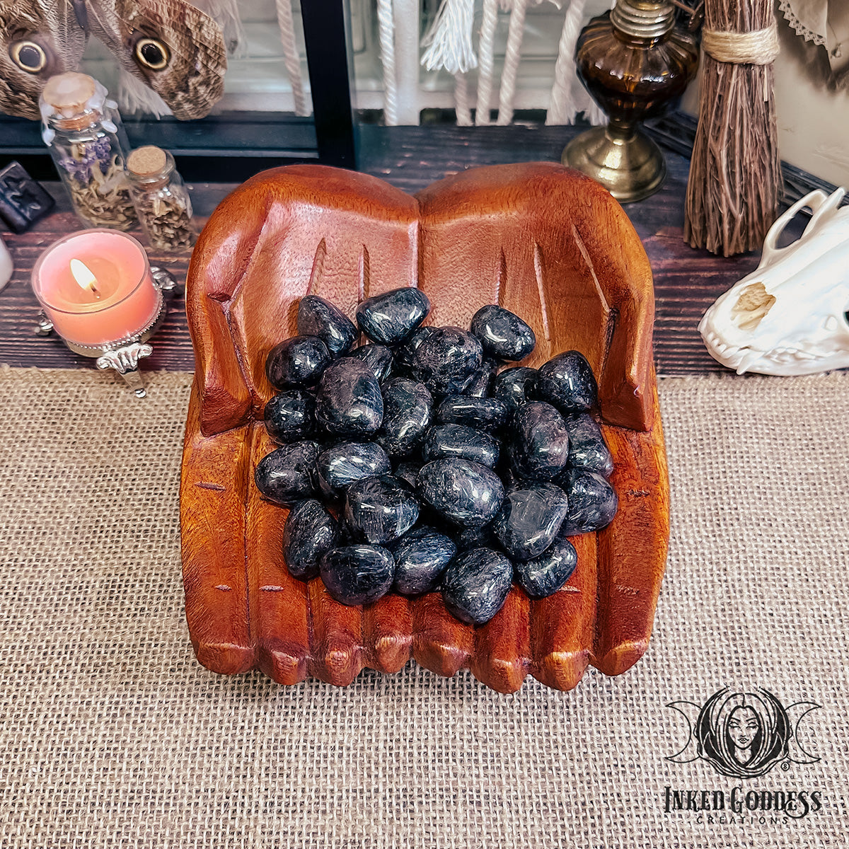 Arfvedsonite Tumbled Gemstones for Meditation – Inked Goddess Creations
