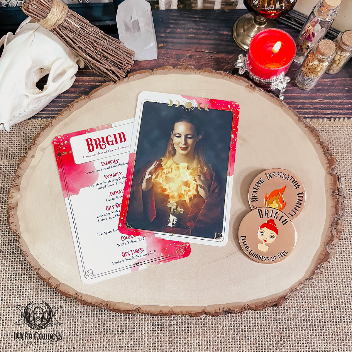 Brigid Altar Card & Coin Set for Honoring the Goddess of Fire ...