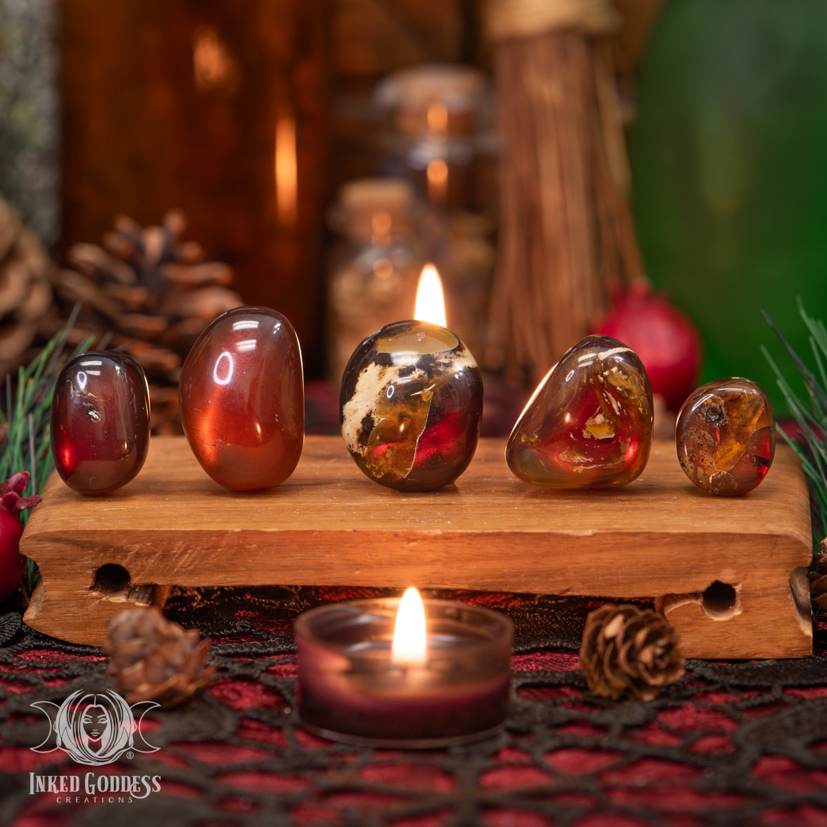 Brown Amber Tumbled Gemstone for Vitality and Protection – Inked ...