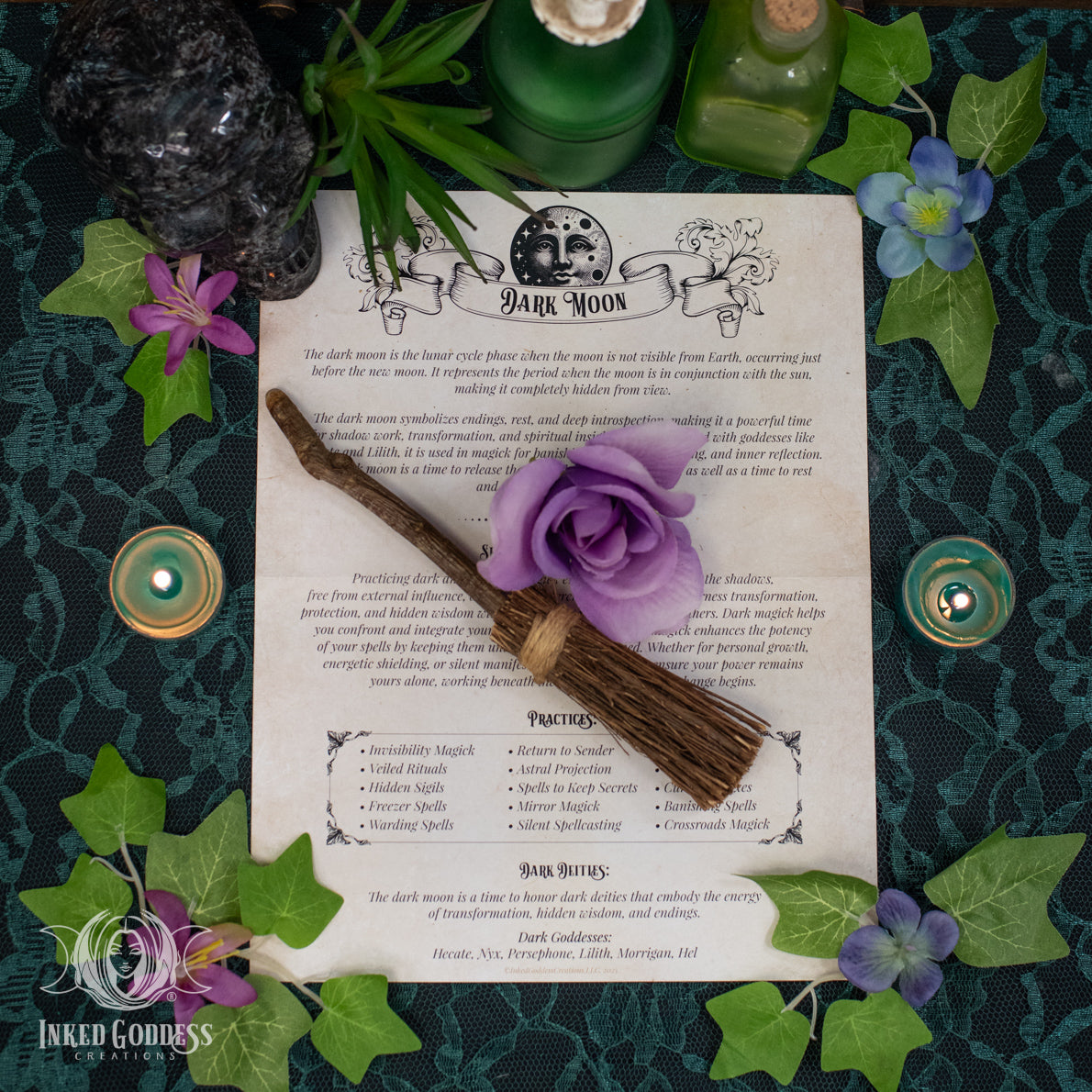 Dark Moon Book of Shadows Page for Witchy Moon Info – Inked Goddess ...