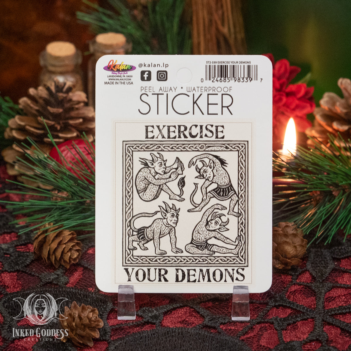 Exercise Your Demons Sticker for Sarcastic Laughs – Inked Goddess Creations