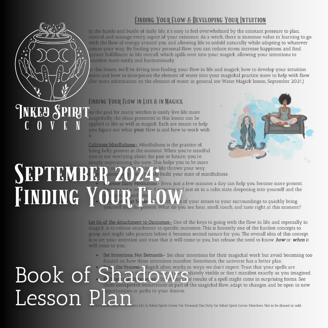 September 2024- Finding Your Flow Book of Shadows Pages- Inked Spirit ...