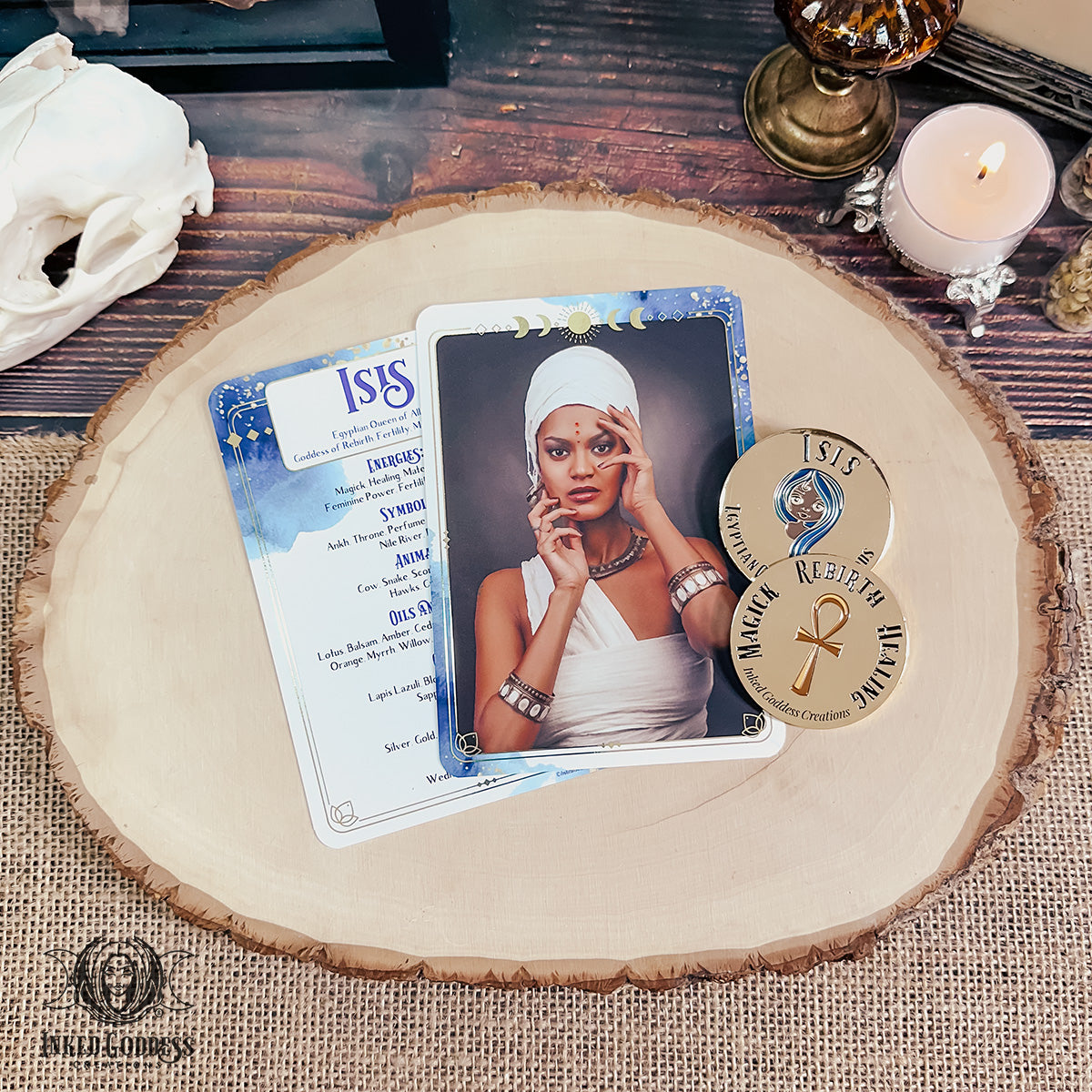 Isis Altar Card & Coin Set for Honoring the Goddess of Rebirth – Inked ...