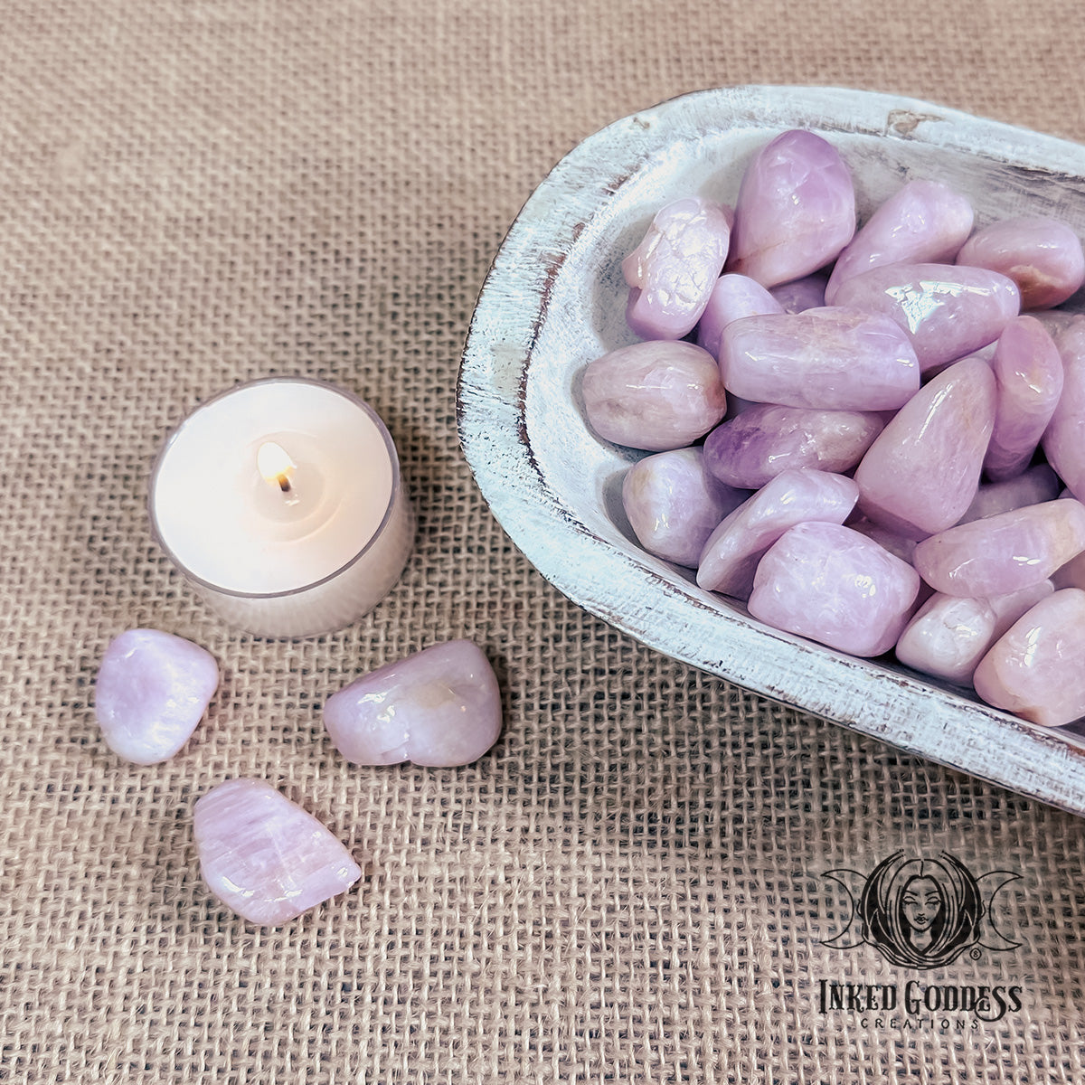 Kunzite Tumbled Gemstone for Love – Inked Goddess Creations