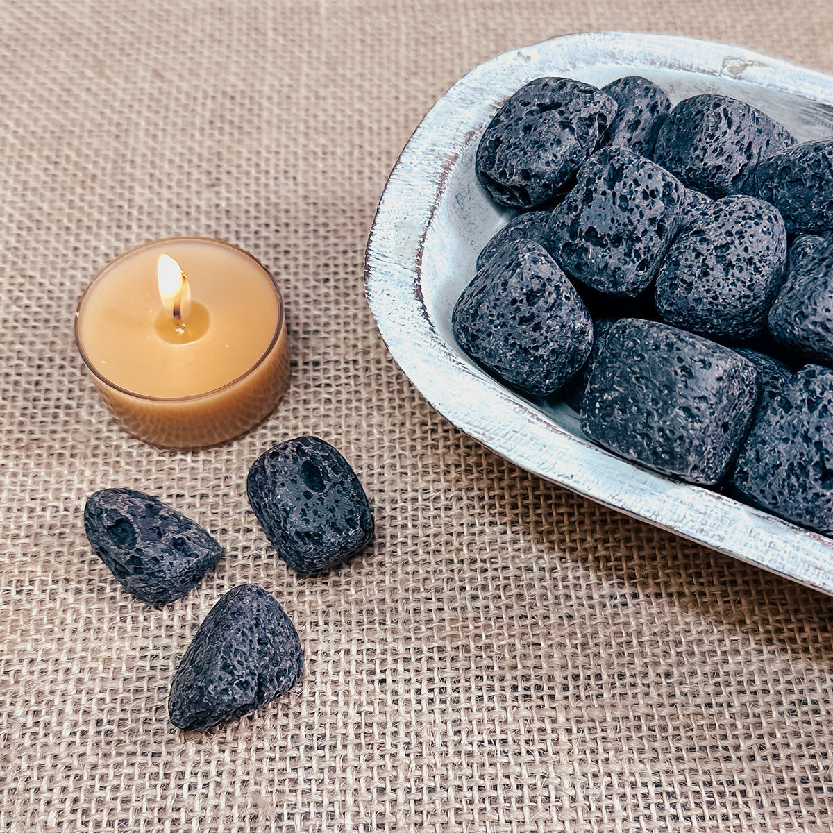 Lava Rock Tumbled Gemstone for Earth Energy