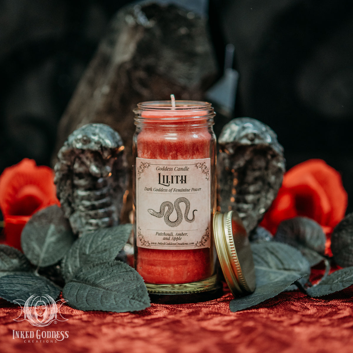 Lilith Goddess Mini Jar Candle for Female Empowerment – Inked Goddess ...