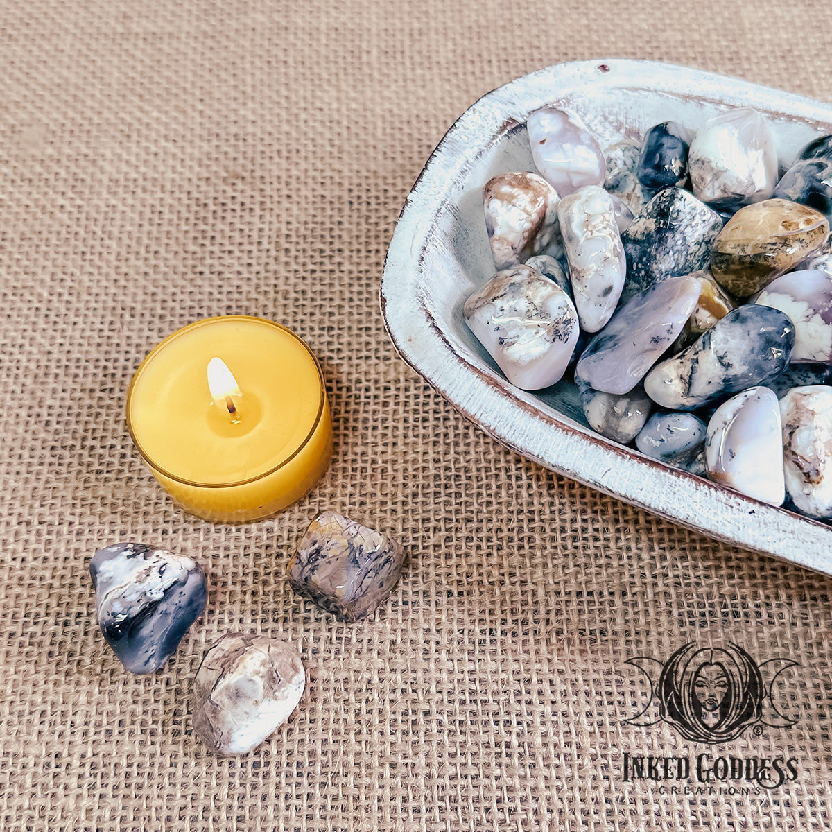 Merlinite Tumbled Gemstone for Intuition