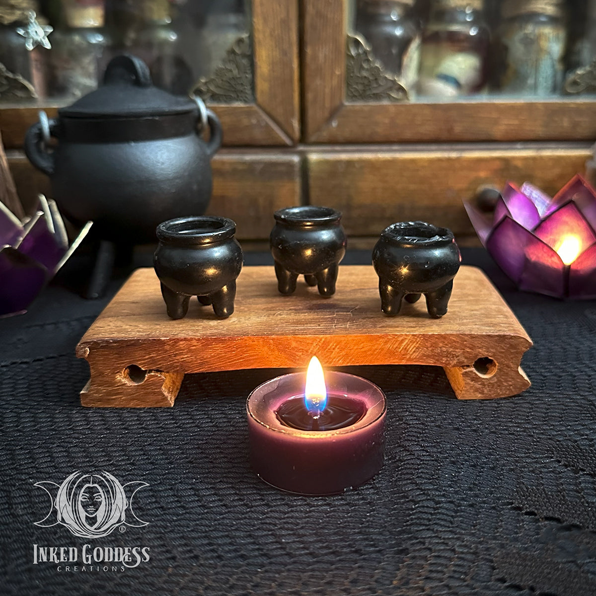 Obsidian Mini Cauldron for Grounded Magick – Inked Goddess Creations