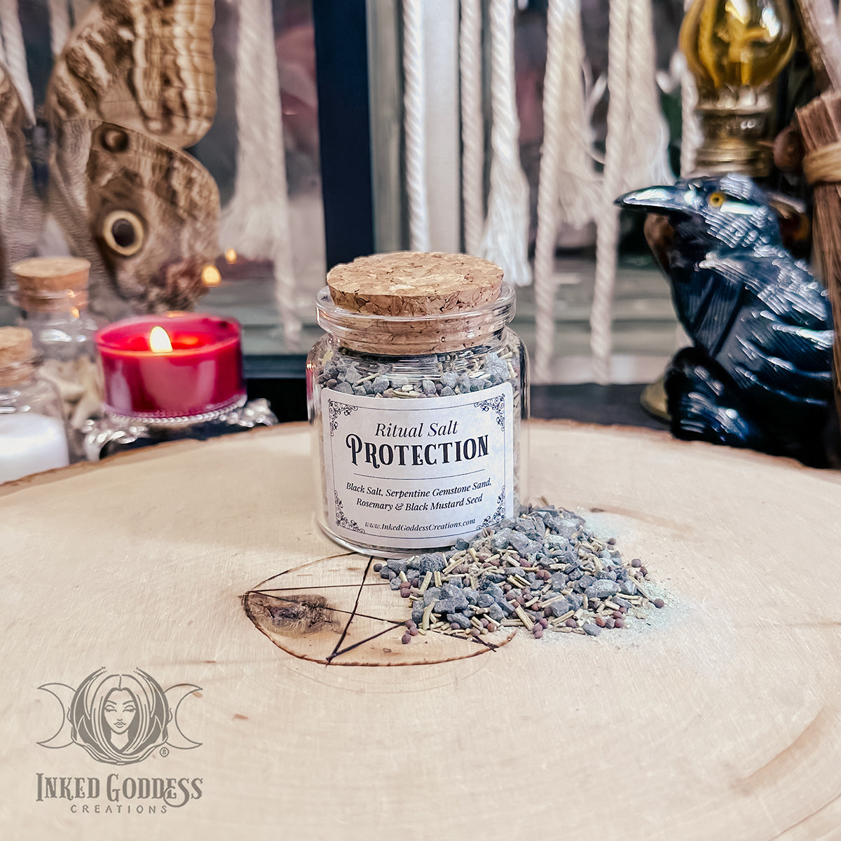 Protection Ritual Salt for Psychic Self-Defense – Inked Goddess Creations