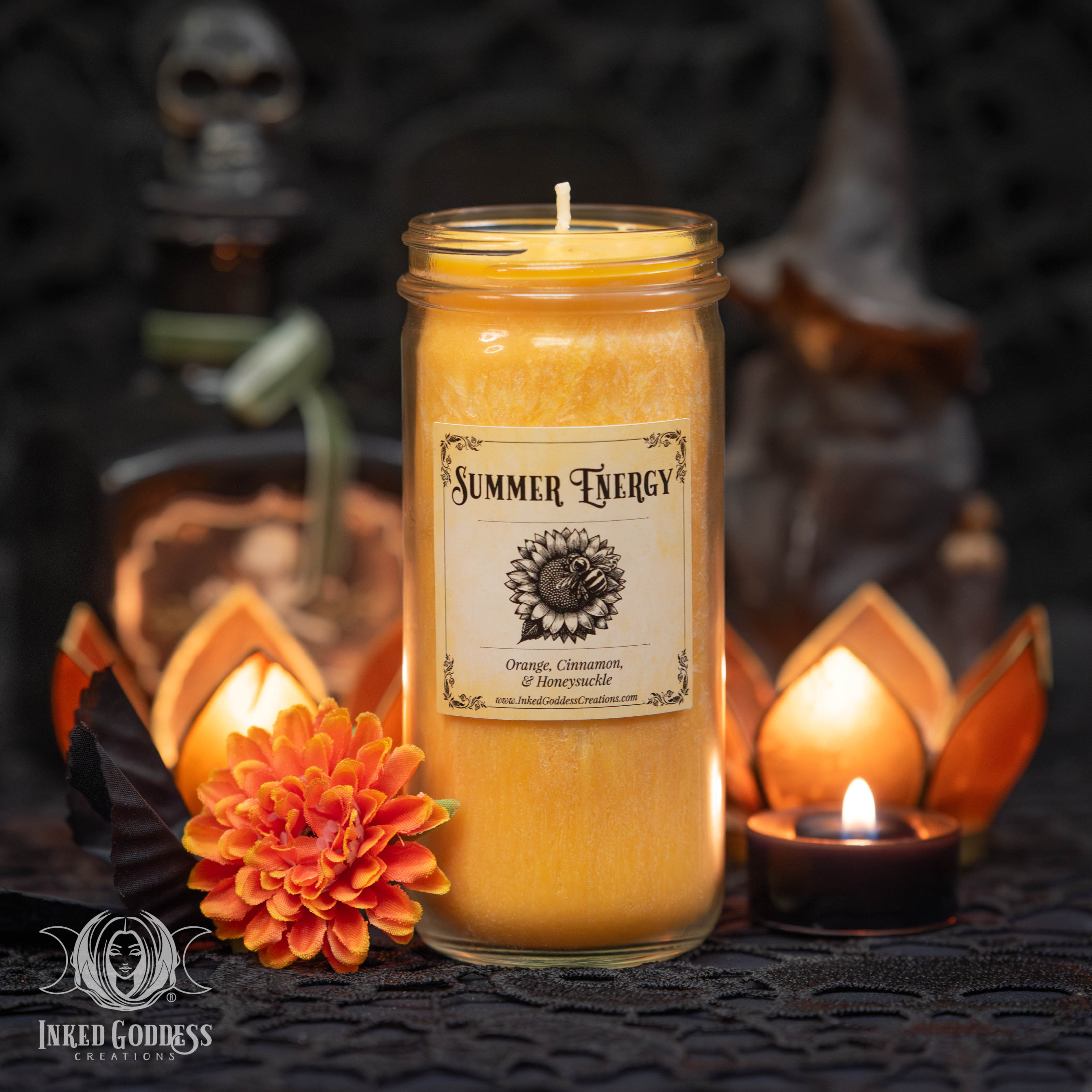 Summer Energy Large Jar Candle for Energizing Vibes – Inked Goddess ...
