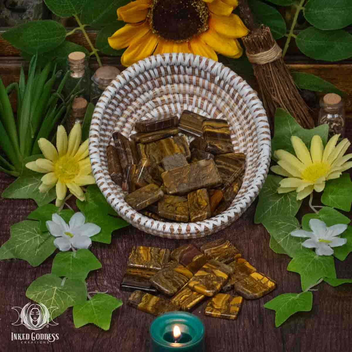 Tiger's Eye Slice for Protection – Inked Goddess Creations