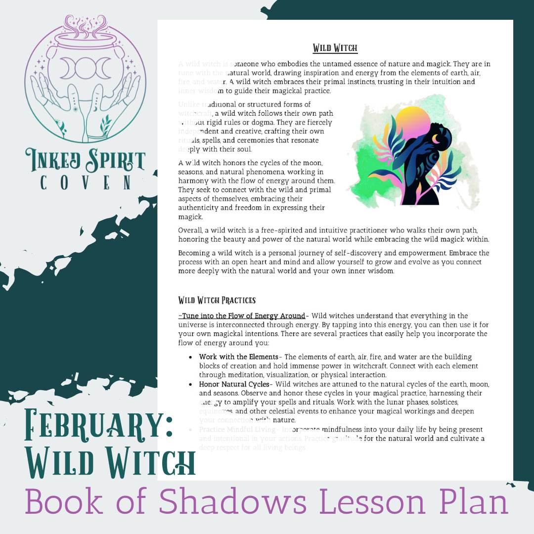 February 2024- Wild Witch Book of Shadows Pages-Inked Spirit Coven