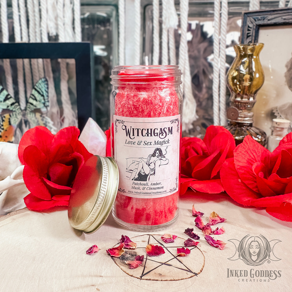 Witchgasm Mini Jar Candle- Dirty Witch- Love Magick – Inked Goddess ...