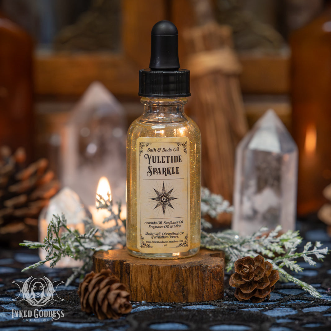 Yuletide Sparkle Body Oil for Magnetizing Prosperity – Inked Goddess ...