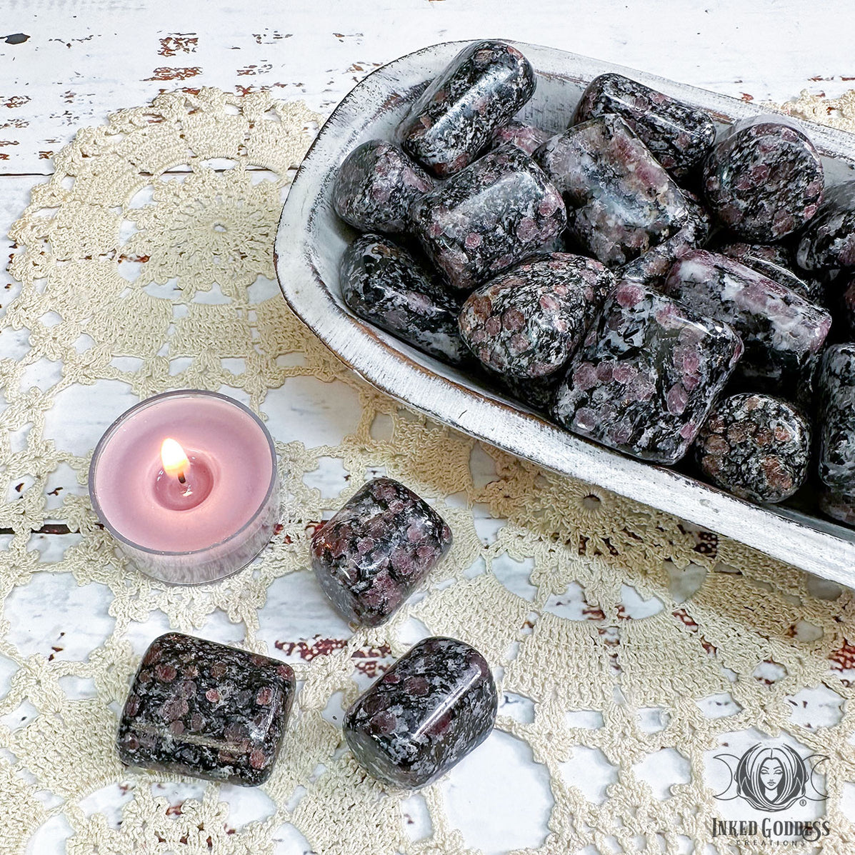 Spinel in Biotite Matrix Tumbled Gemstone for Inspiration- Inked ...