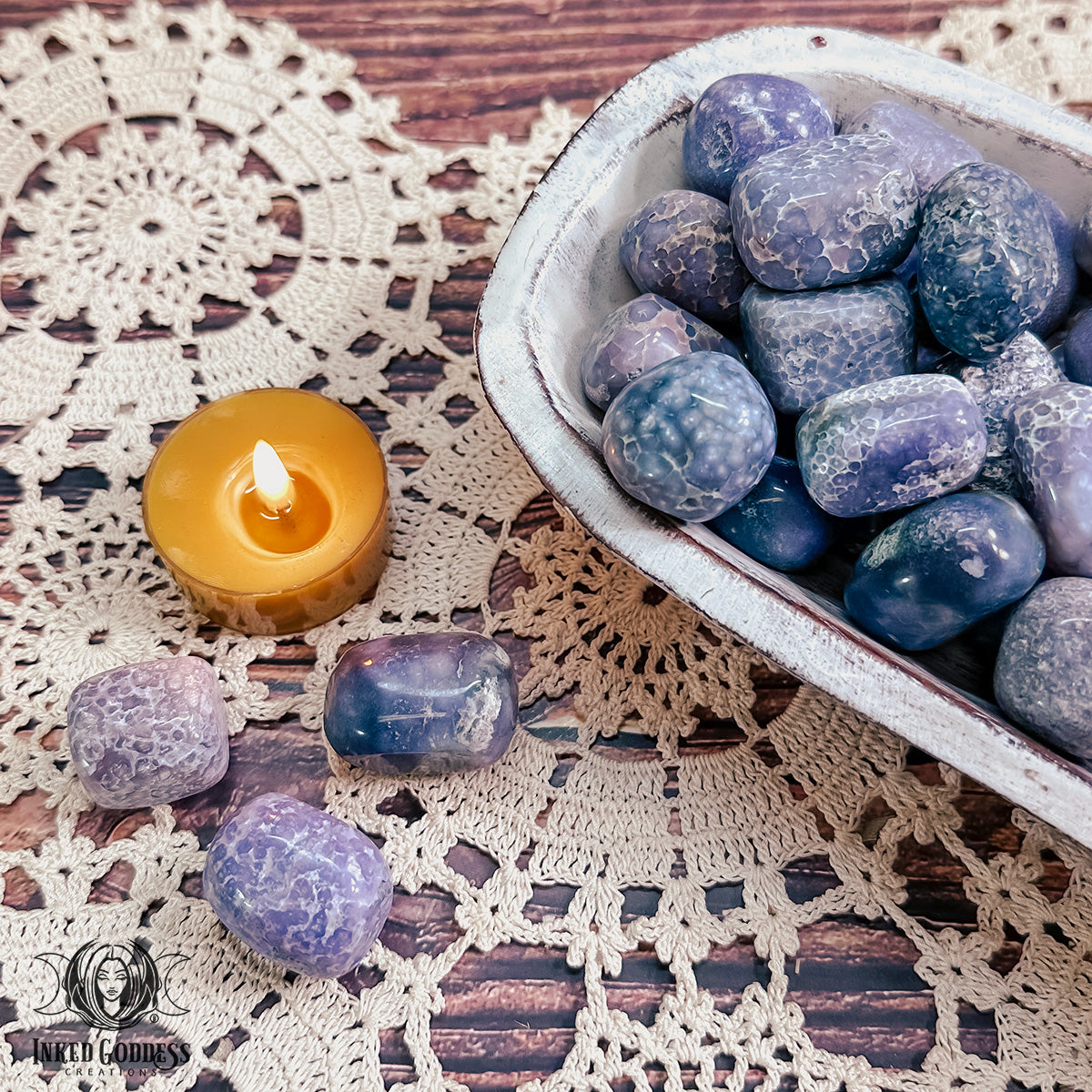 Grape Agate Tumbled Gemstone for Inner Stability